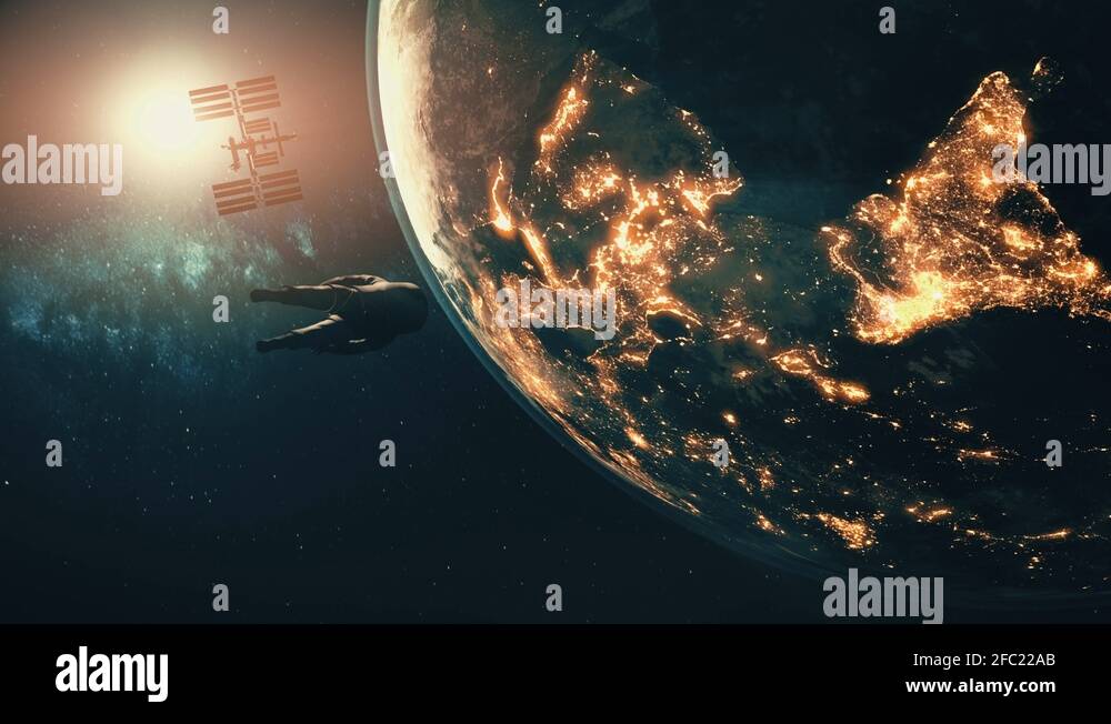 astronaut in white spacesuit at rotating planet Earth Stock Video ... astronaut in white spacesuit at rotating planet Earth Stock Video ...