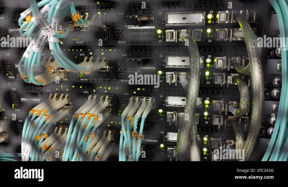 Optical server is located behind the iron door of the data center ...