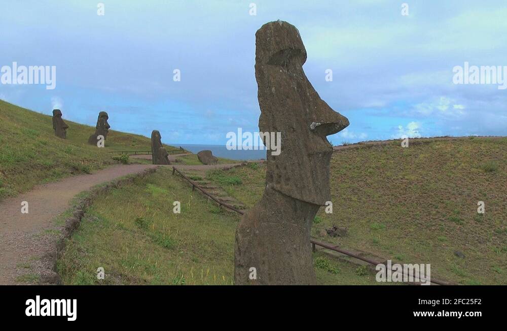 Rapa Nui Moai side view at Quarry Stock Video Footage - Alamy