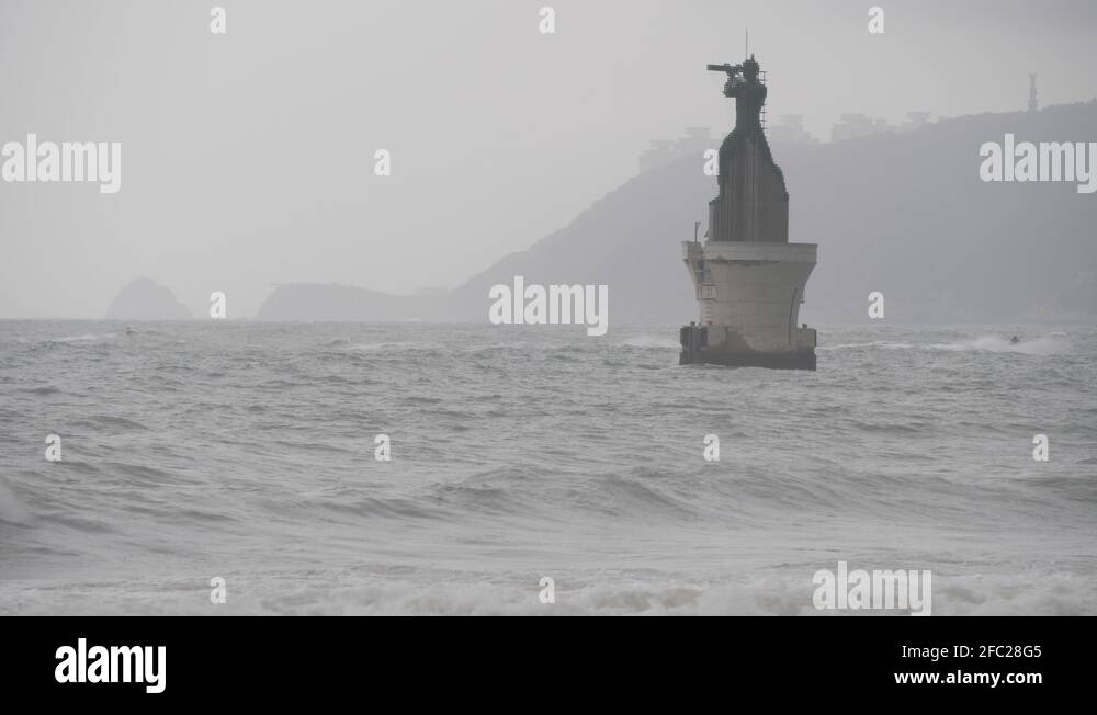 Statue in sea at Haeundae,Busan,South Korea Stock Video Footage - Alamy