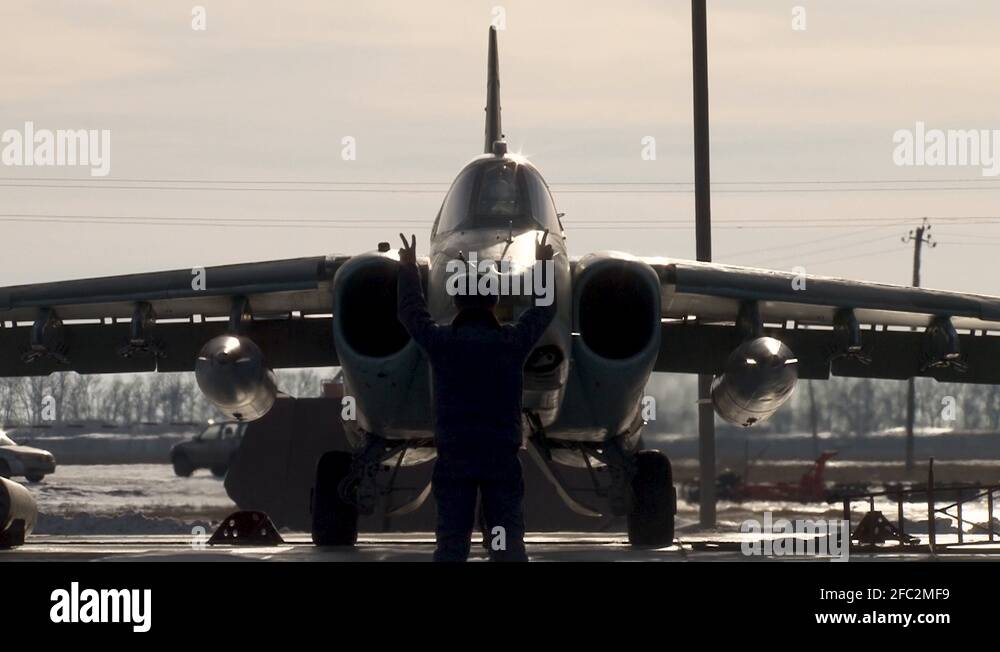 Sukhoi Su-25 Nato Name: Frogfoot. Su-25 on launch position with engines ...