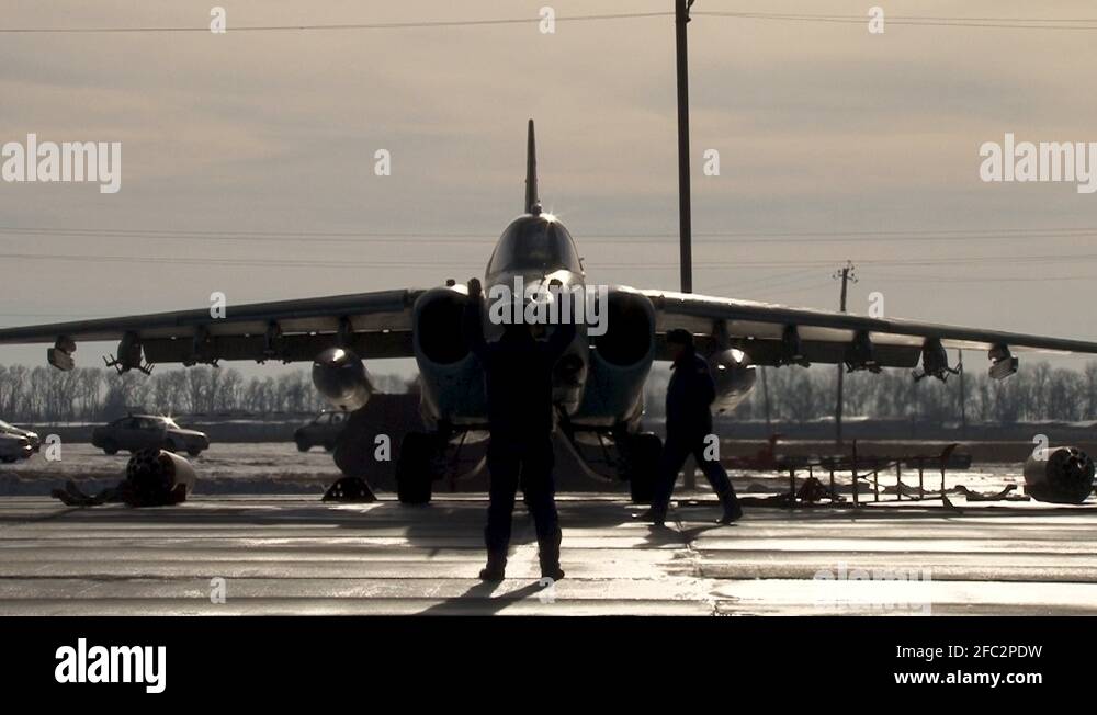 Sukhoi Su-25 Nato Name: Frogfoot. Pilot of Su-25 on command manages ...