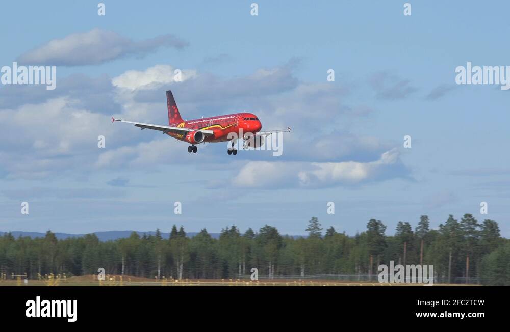 airplane brussels airlines airbus 320 red devils livery arrival Stock ...