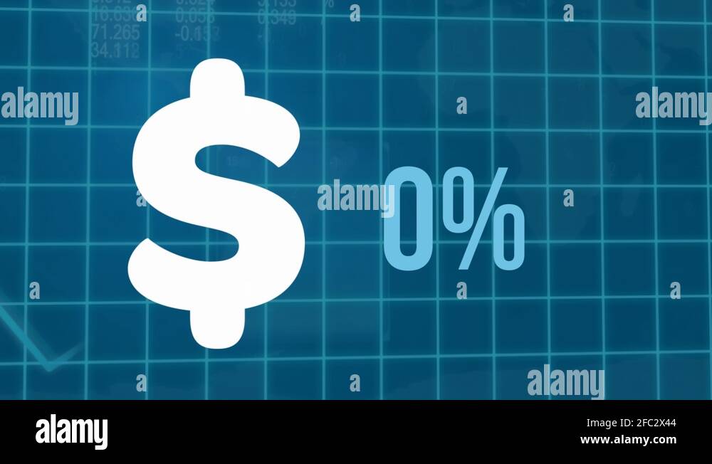 US dollar currency symbol and numbers filling up with colours Stock ...