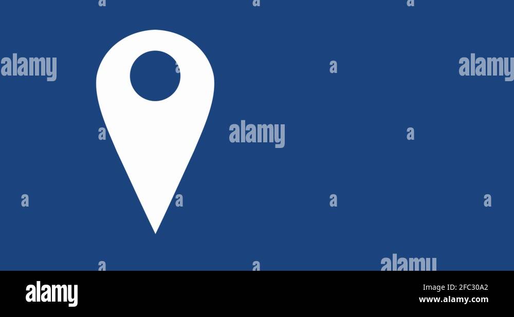 GPS map pin filling in blue on a blue background 4k Stock Video Footage ...