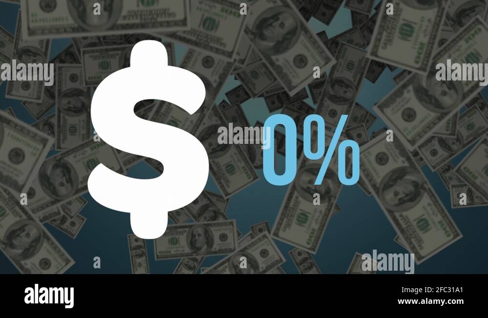 US dollar currency symbol and numbers filling up with colours Stock ...
