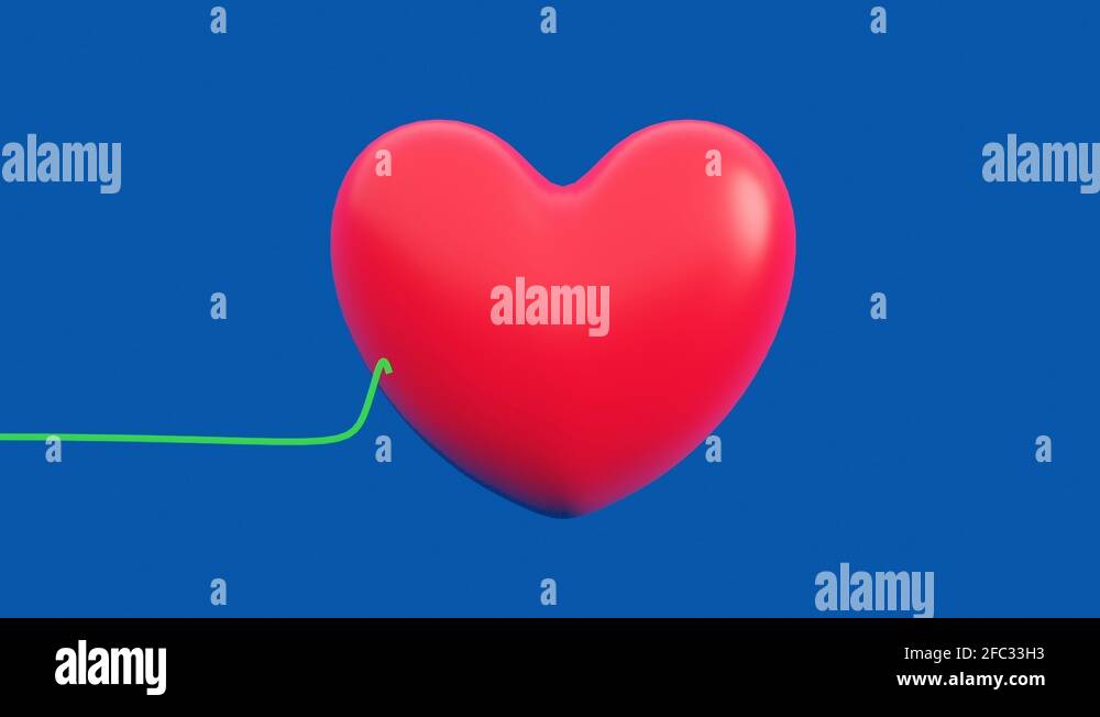 Cardiogram and heart attack sign on red heart mark background, Digital ...