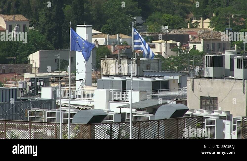 Greek flag by the parthenon in athens Stock Videos & Footage - HD and ...