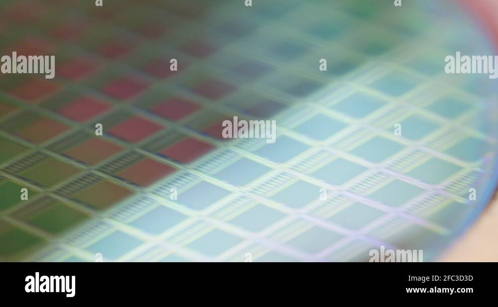 Macro footage of a Silicon wafer during manufacturing Stock Video ...