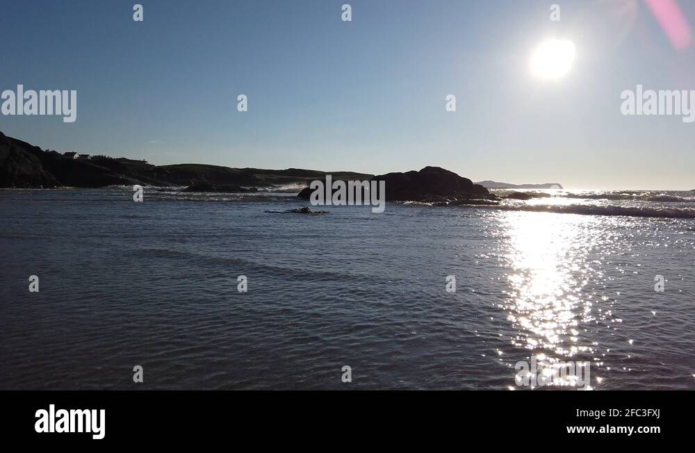Beach walk along Carrickfinn Beach, Donegal Ireland on a sunny Stock ...