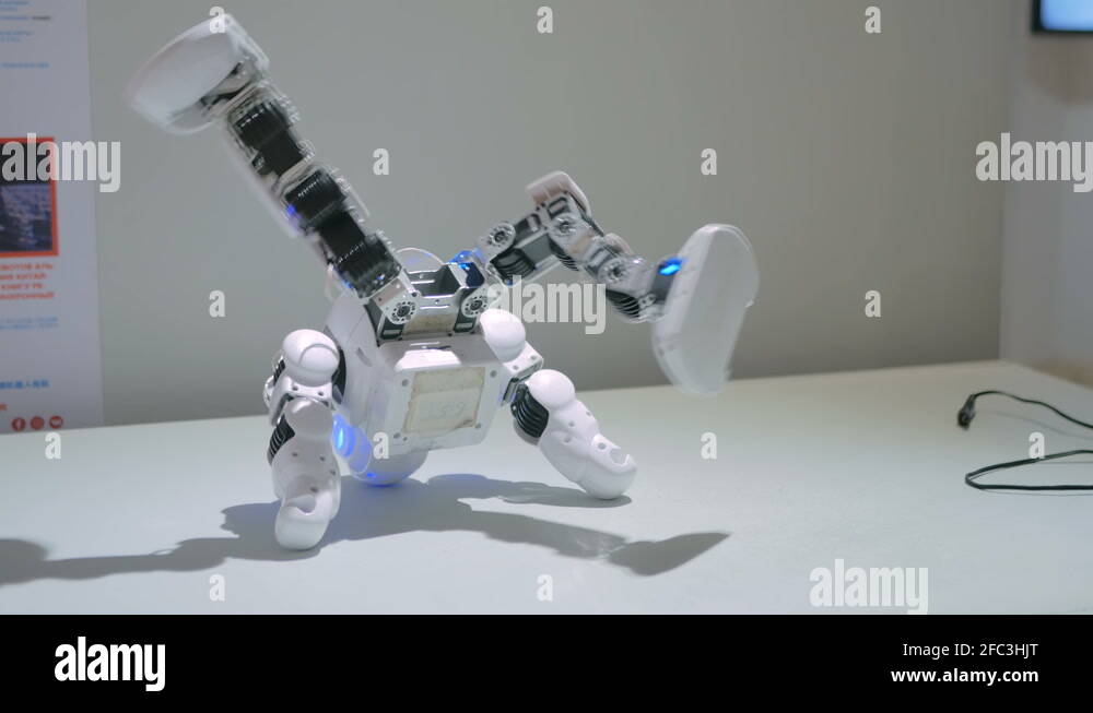 Humanoid robot dancing at robotic show Stock Video Footage - Alamy