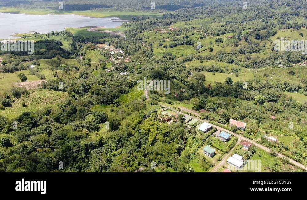 Arenal Volcano, Slow aerial tilt revealing visible peak 4k Stock Video ...