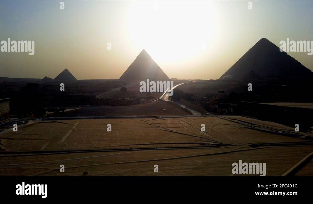 Ancient Egyptian sunset time lapse at Giza pyramid complex Stock Video ...