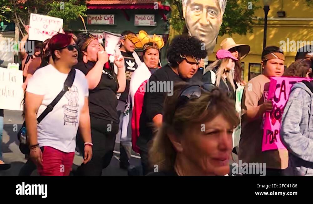A diverse group of people marches in support of equal rights for Stock ...