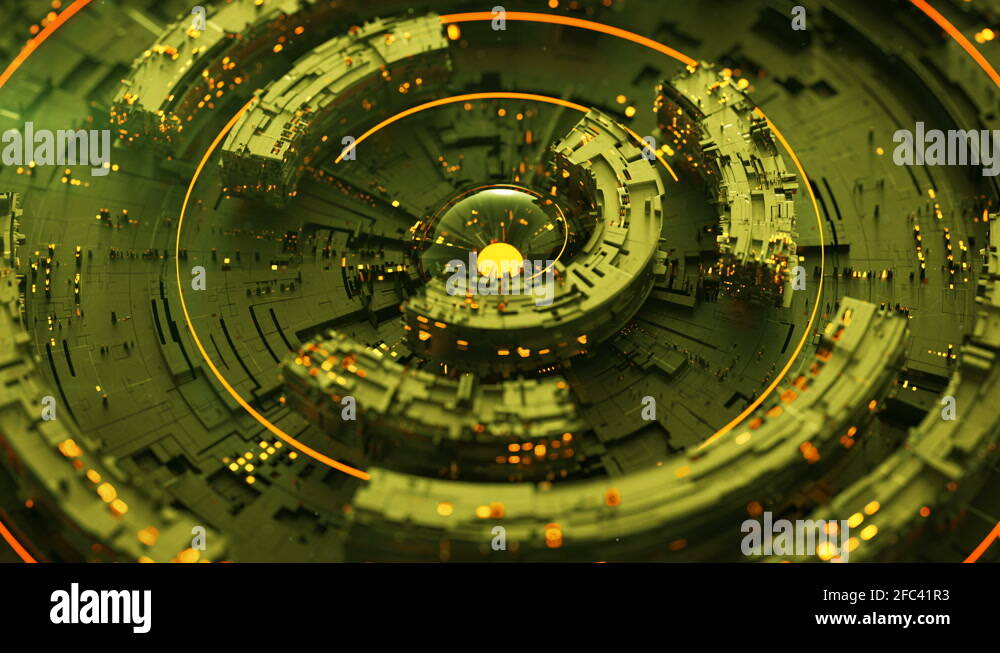 Rotating green circle elements seamless loop 3D render animation Stock Video Footage - Alamy