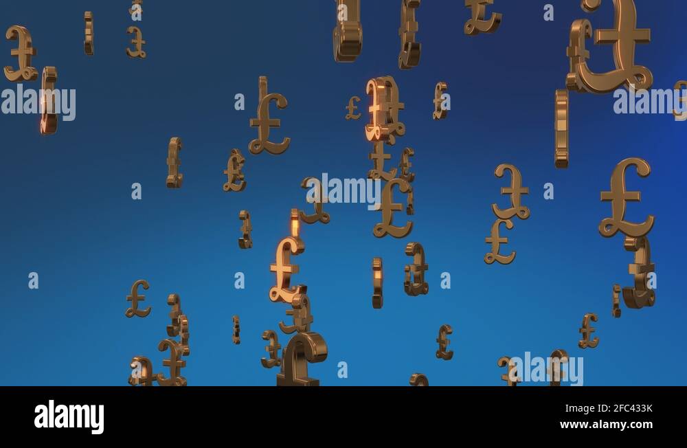 money finance motion background - animated rotating gold british pound ...