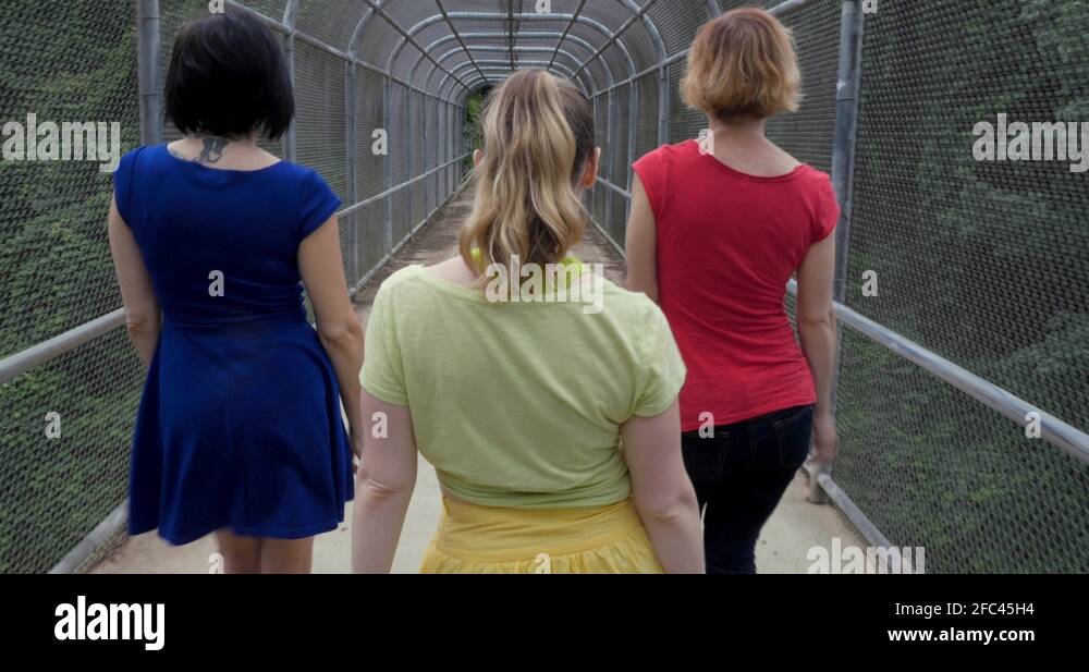 Three women walking bridge Stock Videos & Footage - HD and 4K Video ...