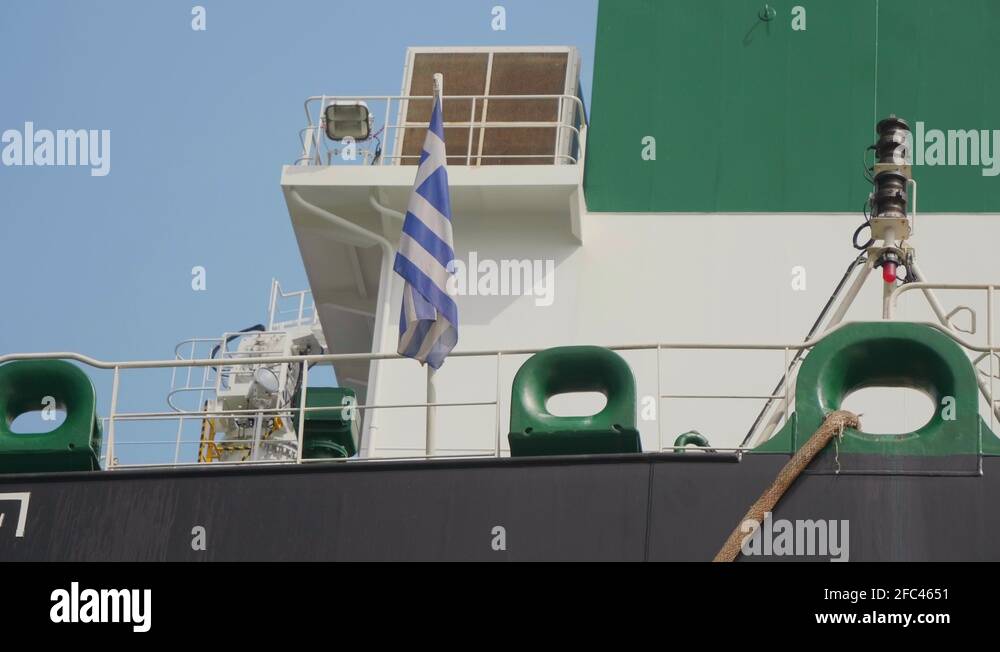 Greek flag aboard a ship in 4K Stock Video Footage - Alamy