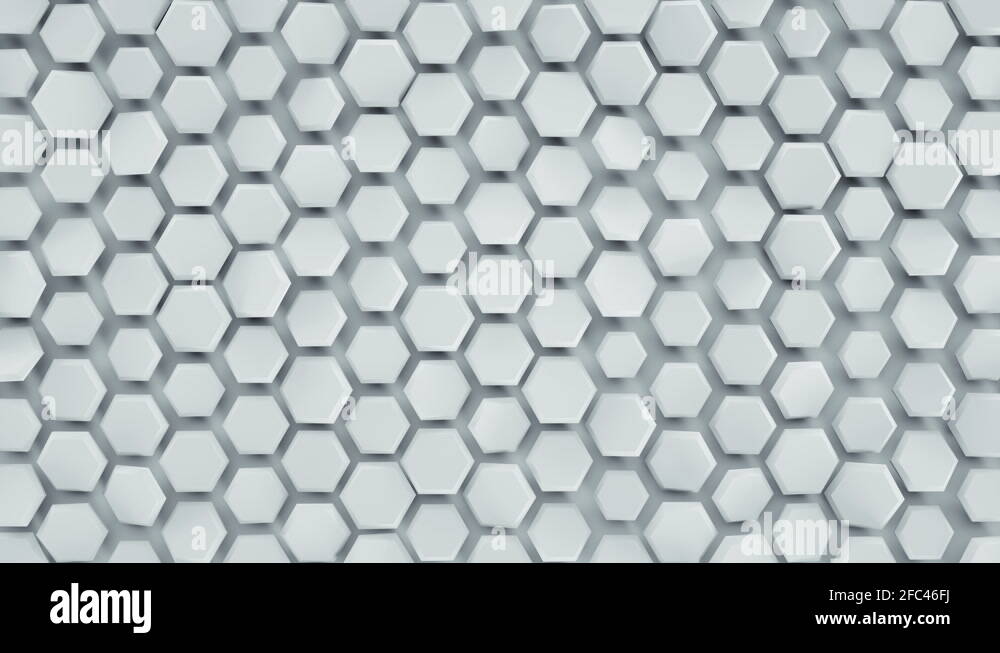 White hexagonal background loopable abstract 3D animation 4k UHD ...