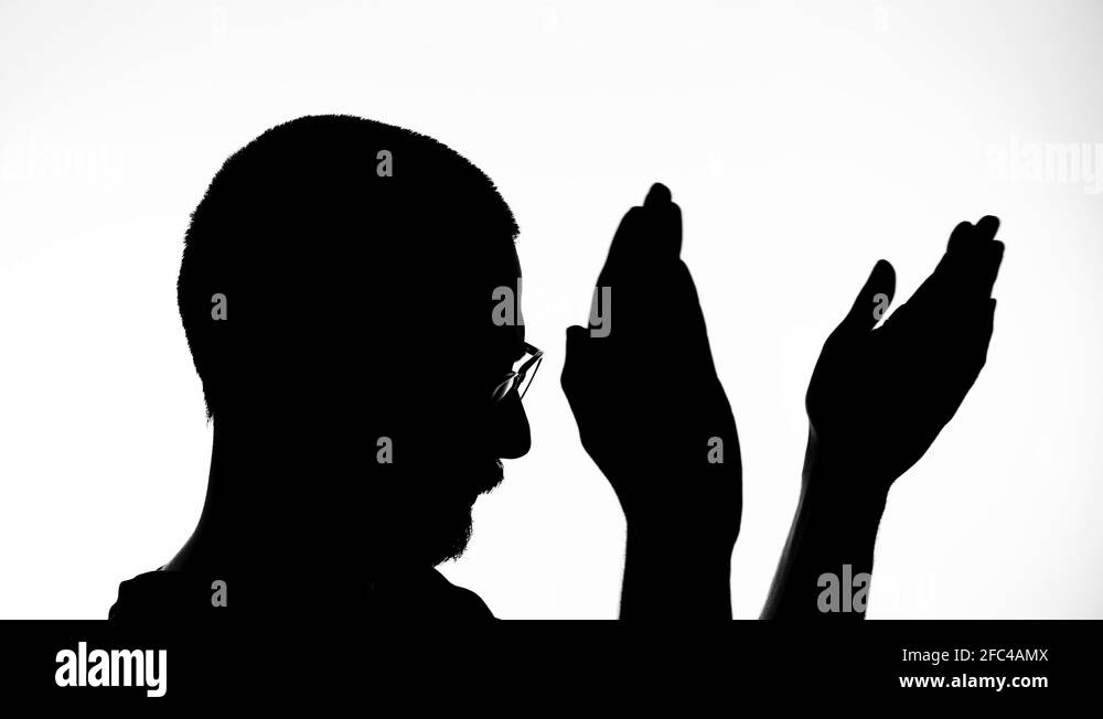 Man Clapping Hands Silhouette Black White Stock Video Footage - Alamy