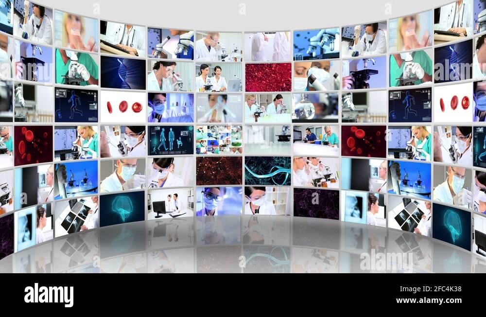 Montage 3D video wall inside technical laboratory Stock Video Footage ...