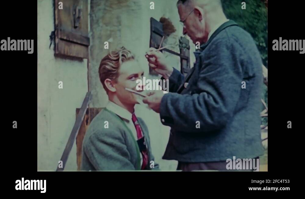 WW2 - Actor get new make up for a German movie - 1941 Stock Video ...