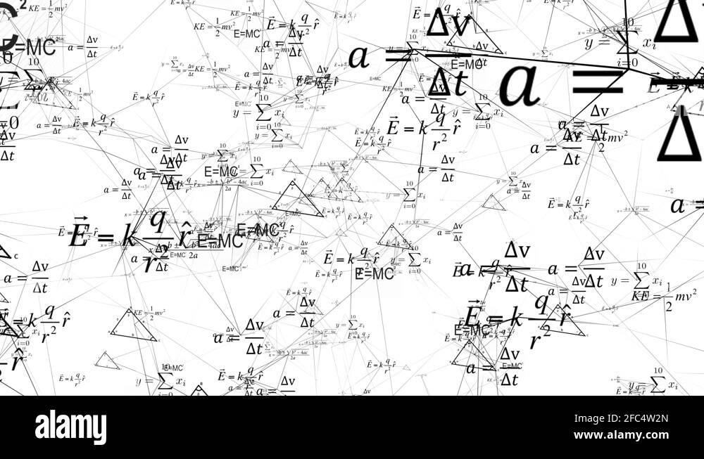 Mathematical background with flying symbols, functions and equations ...