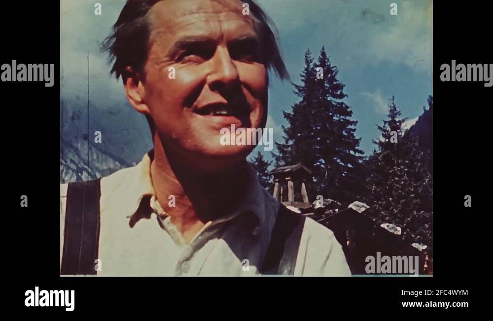 WW2 - German actor Paul Richter film scene in 1941 - Close Stock Video ...