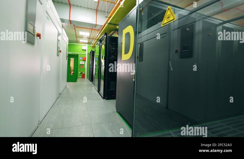 Overview of a fully-equipped server unit. Servers in data center Stock ...