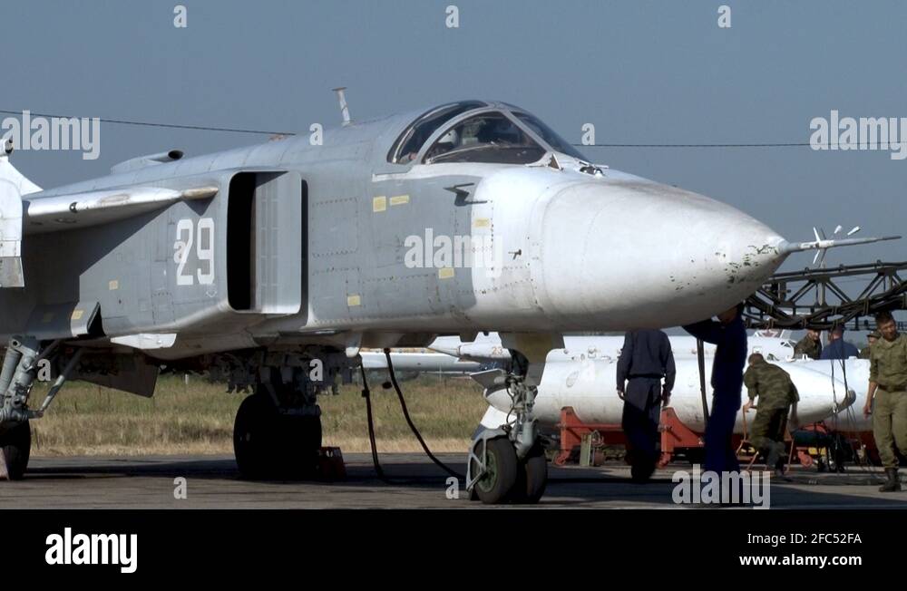 Sukhoi Su-24 (Nato Name: Fencer) aircraft parked after flight Stock ...