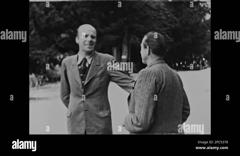 WW2 - Male visitors in garden of Adolf Hitlers country home Berghof ...