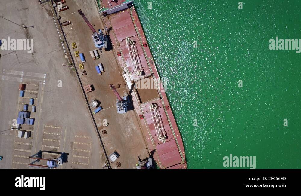 Overhead View of Cargo Container Ship. Bandar Lampung - Indonesia Stock ...