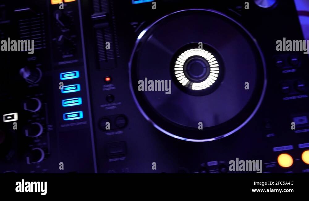 Close up cadre of the components of a disco mixing console Stock Video ...