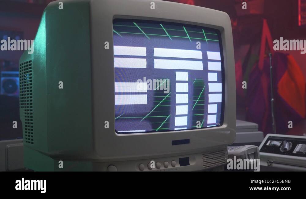 RETRO Text on a Vintage TV Screen Retro 80s 90s Style Stock Video ...