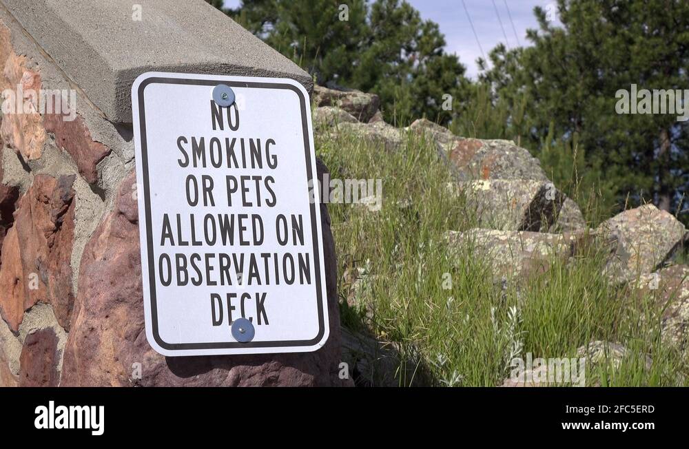 No smoking or pets allowed on observation deck sign 4k Stock Video ...