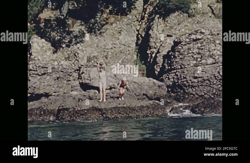 WW2 - Eva Braun and friends swim near the coast of Portofino, Italy ...
