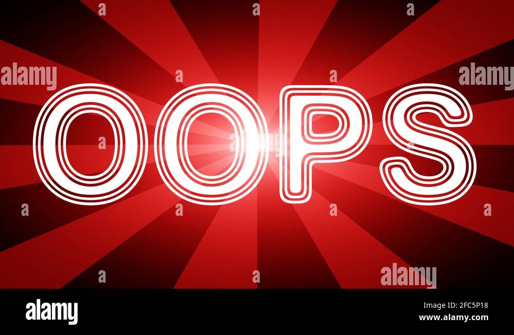 OOPS! icon in red abstract background with rays Stock Video Footage - Alamy