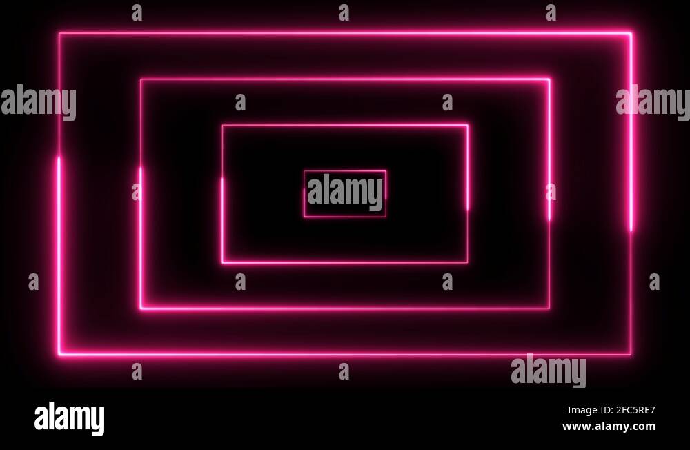 Abstract neon background, glowing light rotates clockwise through ...