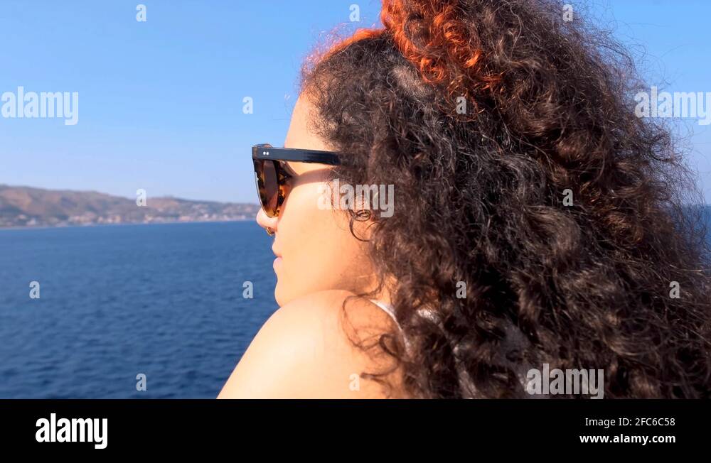 Stabilized Slow Motion Close Up Circling Shot of Young Tan Lebanese ...