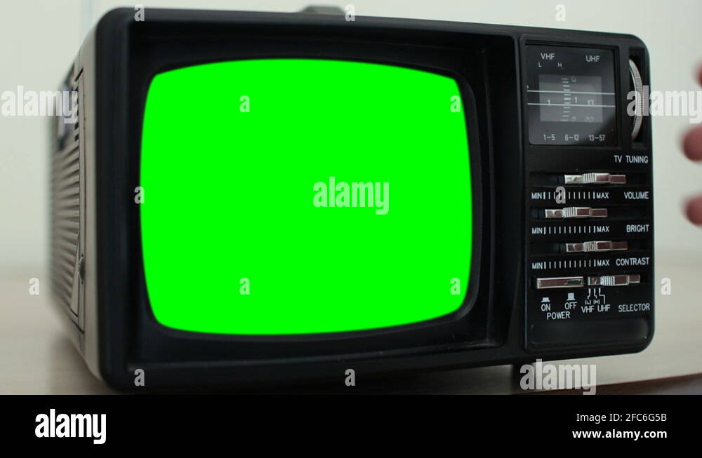 Analog Television with Green Screen, Switching Channels Stock Video ...