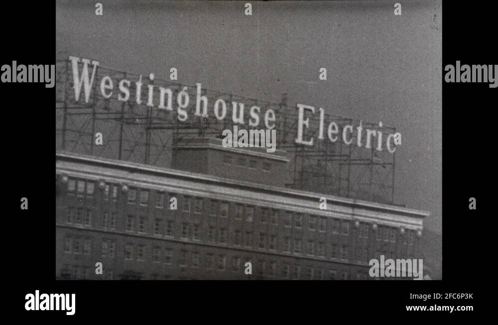 1940s: Westinghouse Electric sign and factory buildings. Recreation of ...