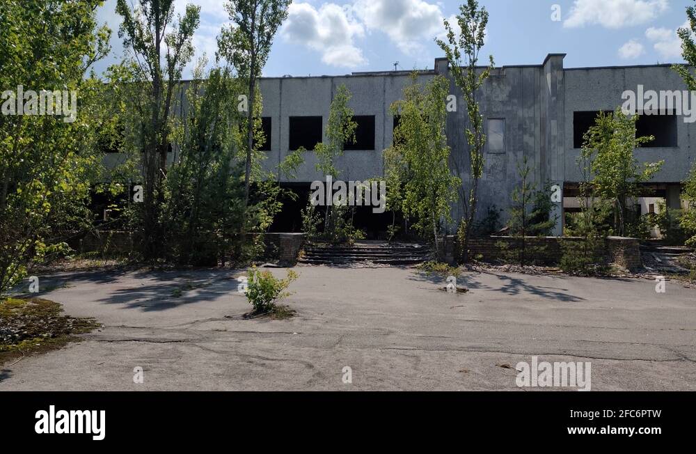 Entrance to old, abandoned buildings in Chernobyl, Ukraine Stock Video ...