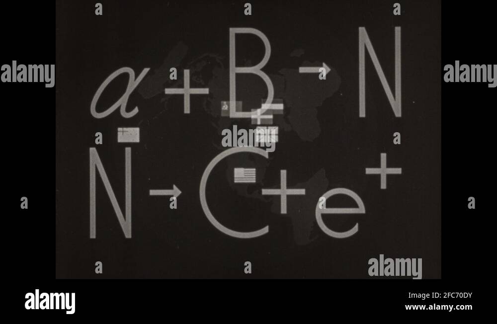 1940s: Scientific formula. Map highlights France. Scientific diagram ...