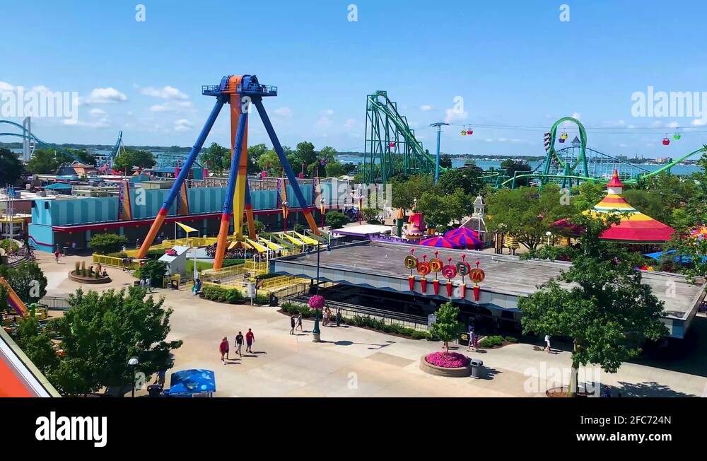Cedar point amusement park aerial view including the maxAir ride ...