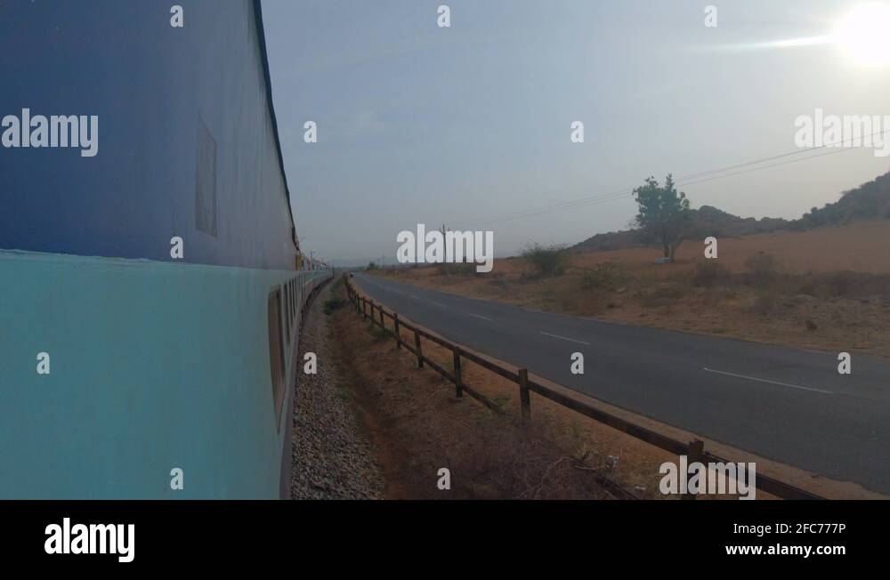 Train journey outside view indian train people at window Stock Video ...