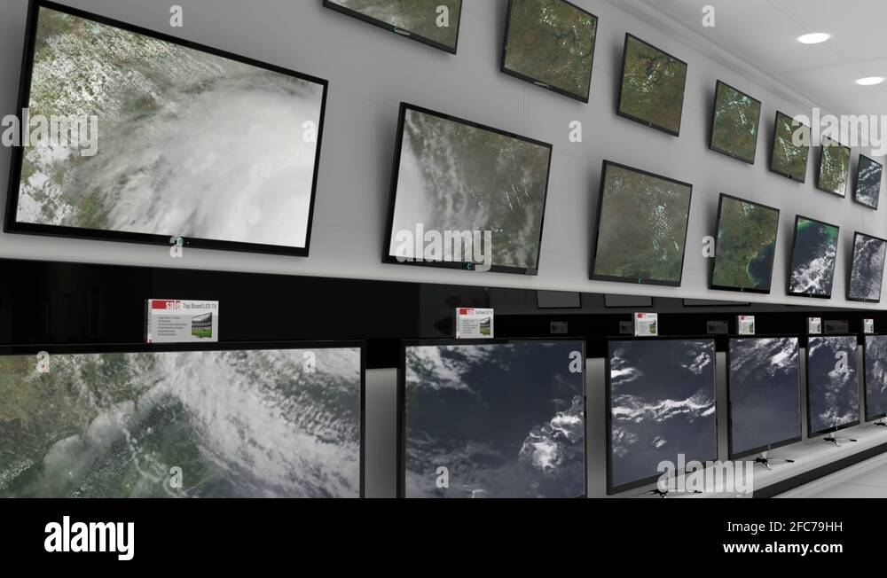 Sky and clouds on television screens Stock Video Footage - Alamy