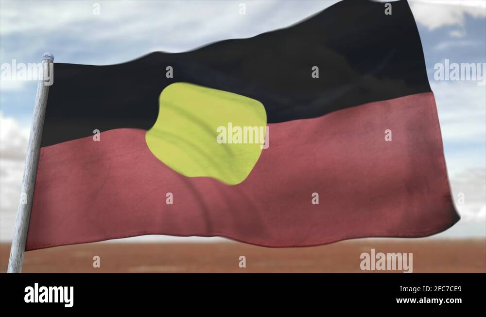 Fully loopable CGI 3D animation of Australian Aboriginal Flag ...