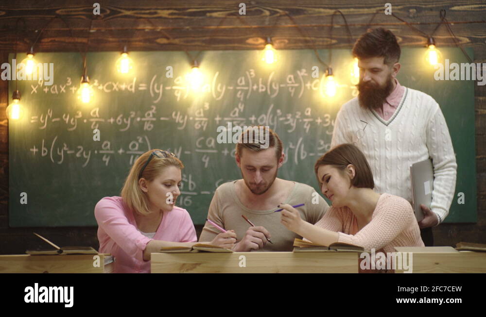 Teacher in classroom. Teacher and students. Classmate Educate Friend Knowledge Stock Video ...