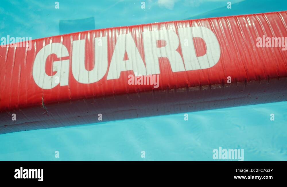 Lifeguard Float on the Surface of a Public Swimming Pool Stock Video ...