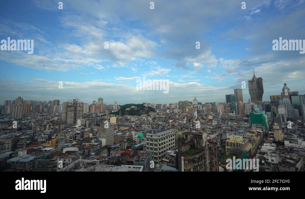 Macau Cityscape Panorama With Overview on Residental Buidings and Grand ...